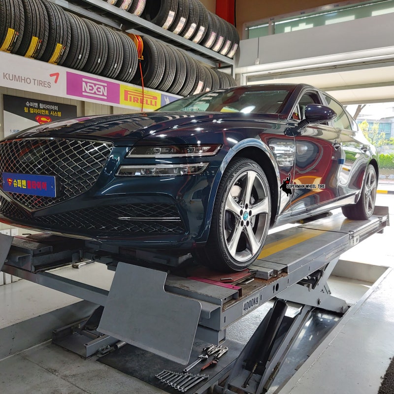 제네시스 G80- G80 (RG3) 20인치 순정휠 교체 후기 (금호타이어 마제스티 9 TA91 245 40 20, 275 35 20 타이어 교체 전주인치업 잘 하는 곳 ...