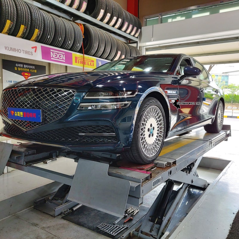 제네시스 G80- G80 (RG3) 20인치 순정휠 교체 후기 (금호타이어 마제스티 9 TA91 245 40 20, 275 35 20 타이어 교체 전주인치업 잘 하는 곳 ...