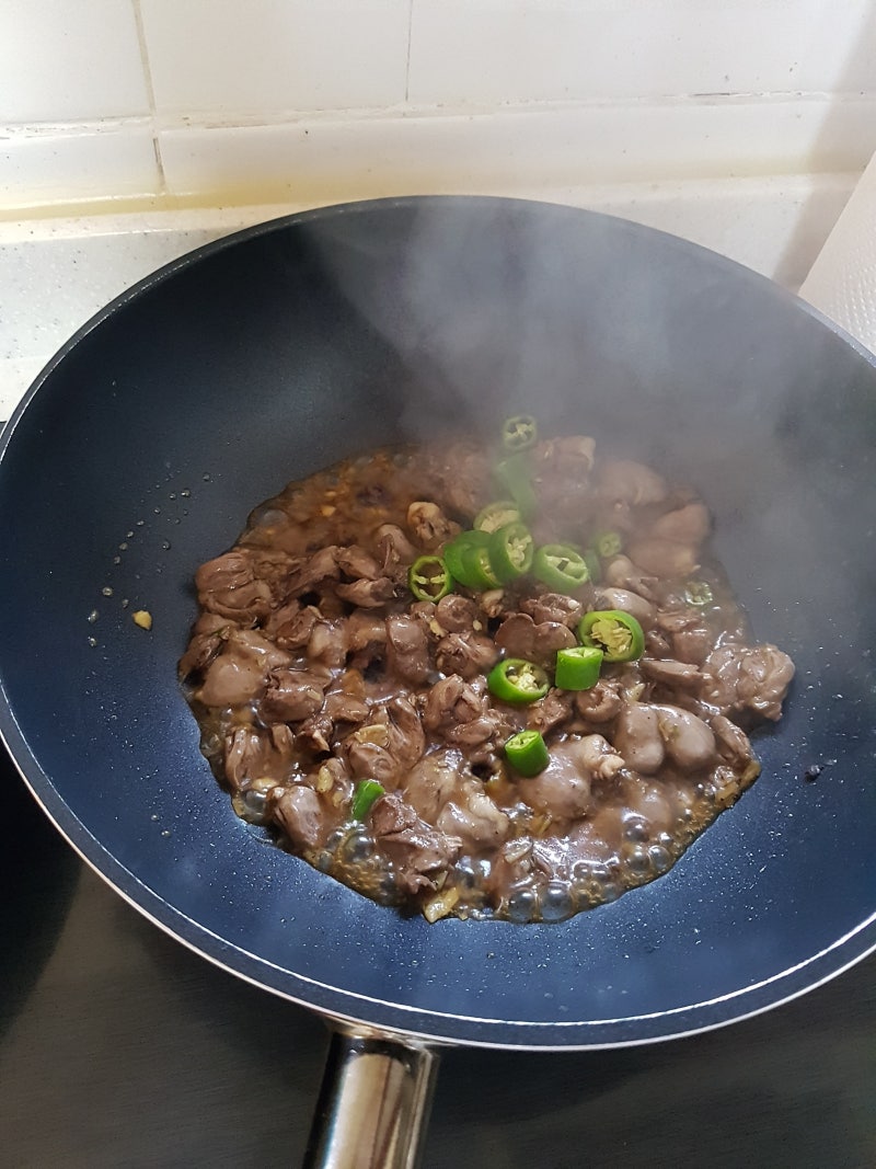 염통꼬치 소스 볶음 포장마차 스타일 네이버 블로그