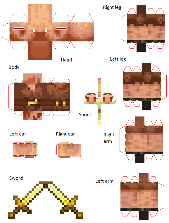 마인크래프트 종이모형 Minecraft 116 조글린 호글린 피글린 등등 Ver2 네이버 블로그