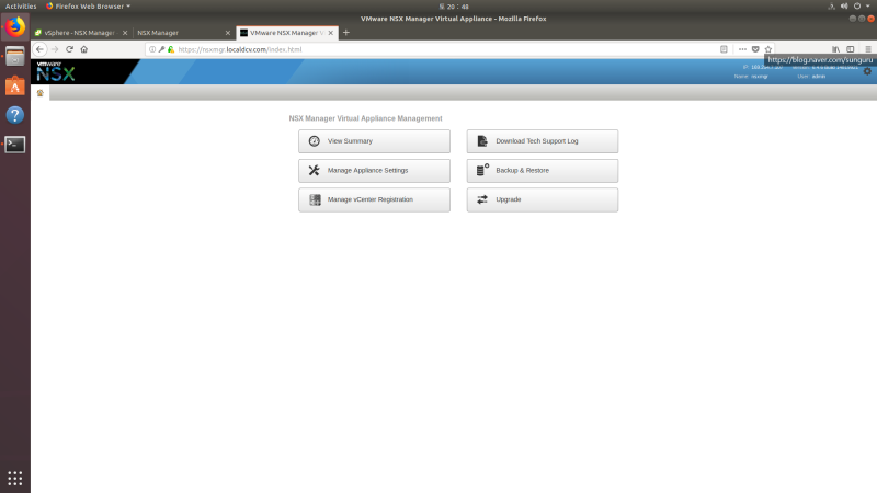 VMware NSX Manager 관리 IP 설정이 이상할 때 : 네이버 블로그