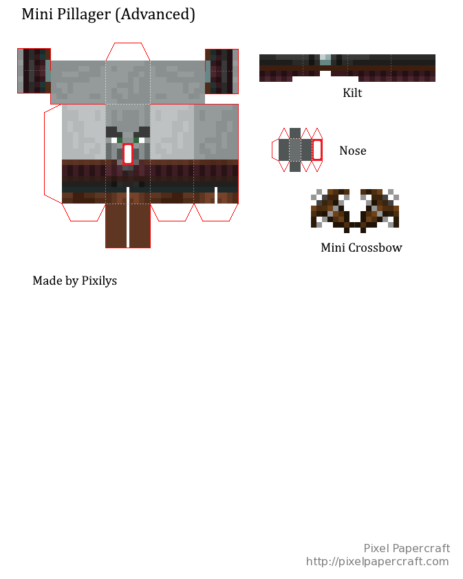 마인크래프트 미니 종이모형 Minecraft 미니 버젼 종이모형 모음집 11탄 네이버 블로그