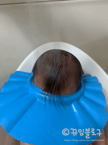 5개월아기 머리감기기 다이소 아기샴푸캡 후기 네이버 블로그