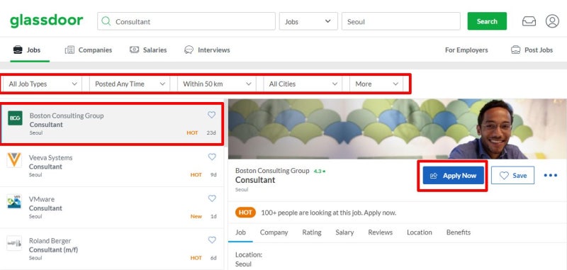 Glassdoor 외국계취업 채용공고 사이트 이용방법(회원가입,검색편) : 네이버 블로그