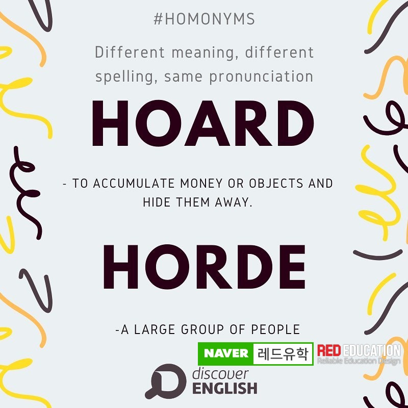 호주영어 동음이의어 Hoard / Horde : 네이버 블로그