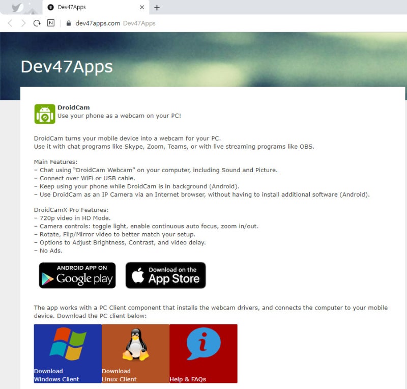 스마트폰을 웹캠으로 사용하기 (Driodcam/드로이드캠) : 네이버 블로그