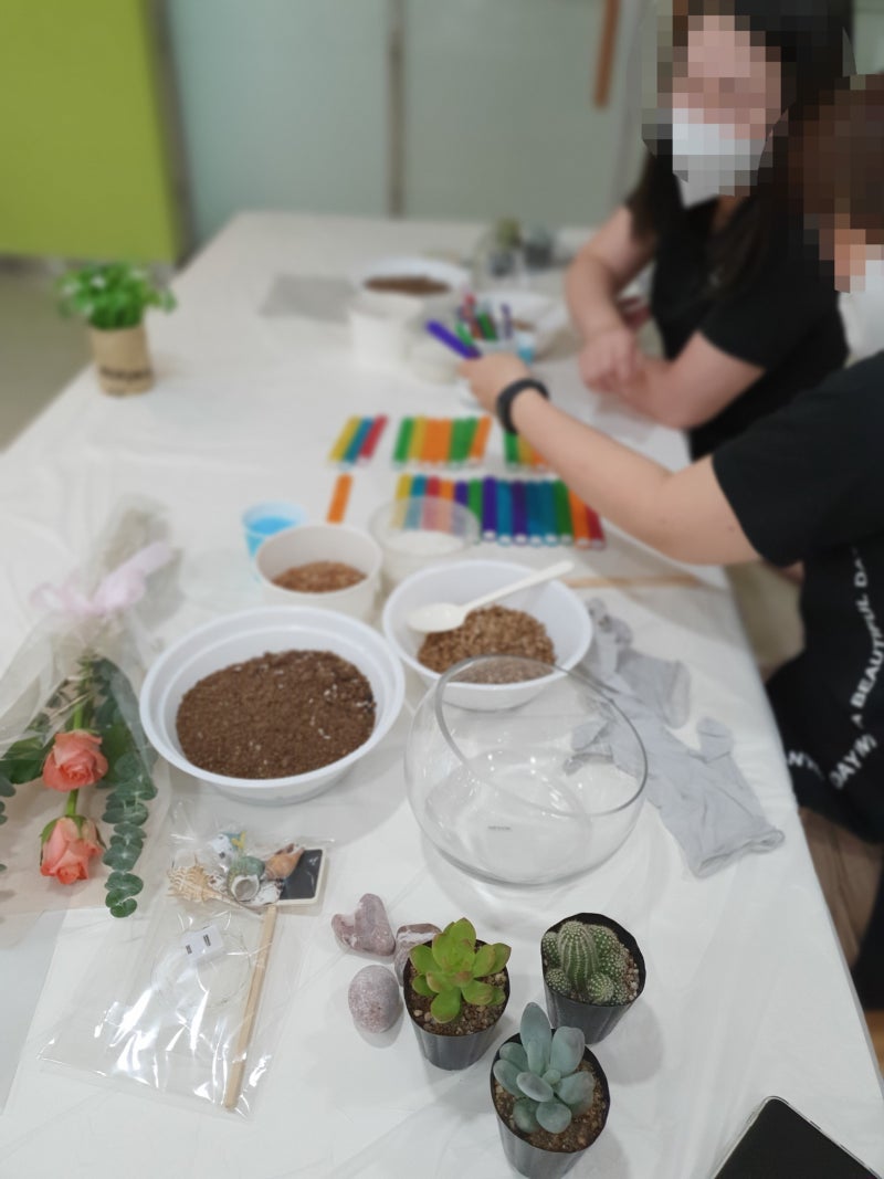 경기도 동탄 작은도서관 독서원예 힐링강의 선인장 다육식물 테라리움 만들기 네이버 블로그