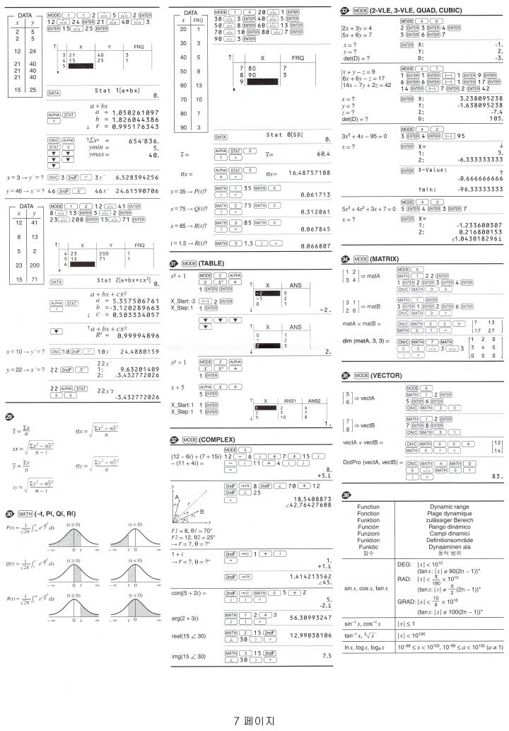 SHARP 공학용 계산기 EL-5500X 한글 설명서 : 네이버 블로그