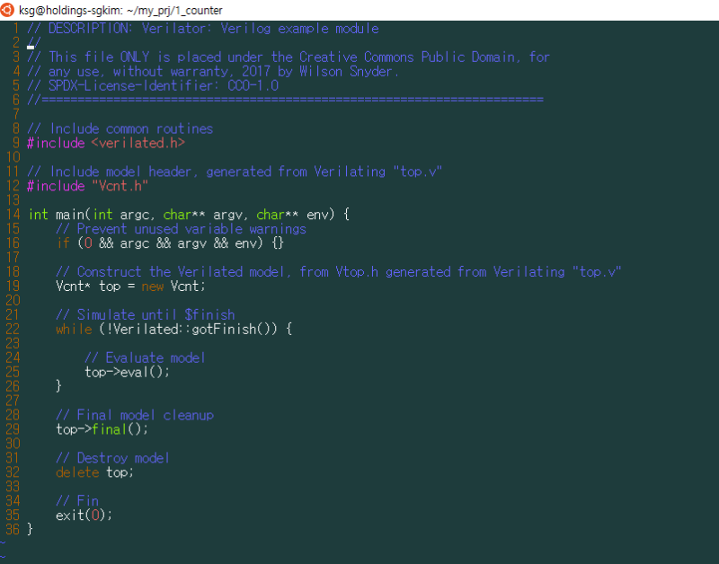 [Verilog] Verilator tutorial (1) counter test해보기 : 네이버 블로그