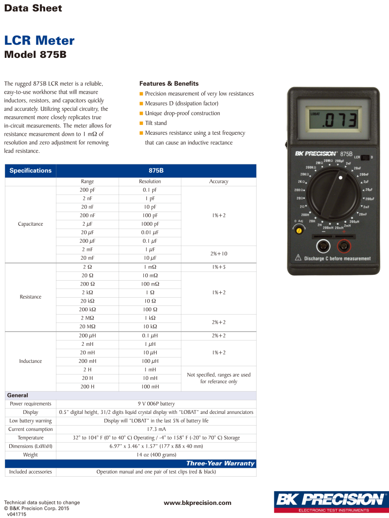 BK Precision 875B LCR Meter, LCR 미터 : 네이버 블로그
