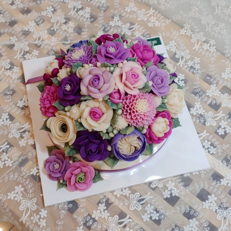 대전앙금플라워떡케이크~4호 단호박설기 돔형💐 네이버 블로그