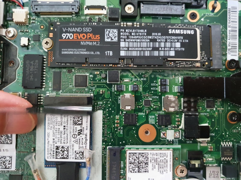 레노버 씽크패드 WWAN Slot(LTE 슬롯) SN520 SSD 설치 및 확장 (SSD 2230, 2242, 2280 가능 ...