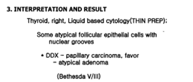 갑상선 초음파 미세침 흡인검사(FNA) 결과 해석 방법(The Bethesda System for Reporting ...