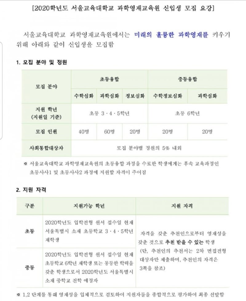대학영재원2탄 서울교대영재원 시험 및 면접후기 네이버 블로그