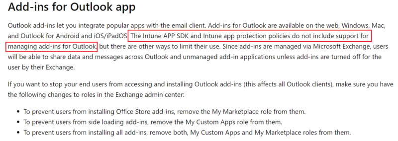 [인튠] Outlook Add-in 기능으로 추가된 앱에 MAM 적용불가 : 네이버 블로그