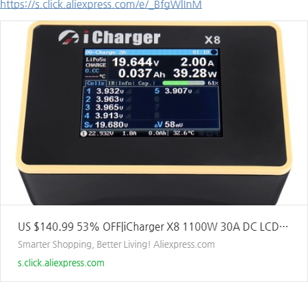 Icharger X8 lilo/lipo/life/nimh/nicd RC / 드론용 스마트 배터리 밸런스 충전기 방전기 - 알리 직구 : 네이버 블로그