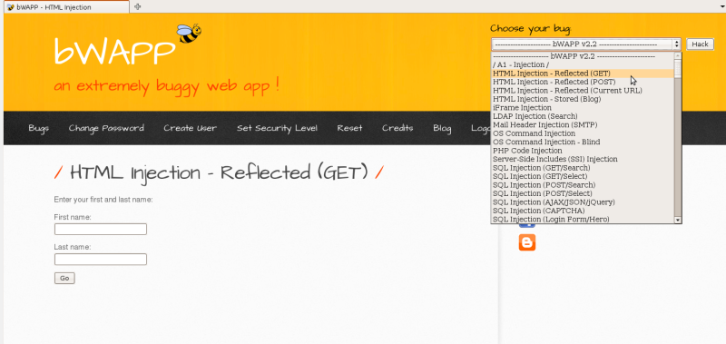 BeeBox- HTML Injection-Reflected (GET) 풀이(1개월, 5주 차) #ProjectH4C 2기 ...