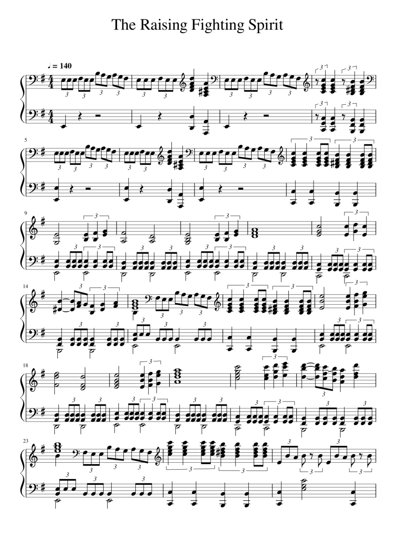 나루토 OST : 솟구치는 투지 (The Raising Fighting Spirit) [악보/듣기] : 네이버 블로그