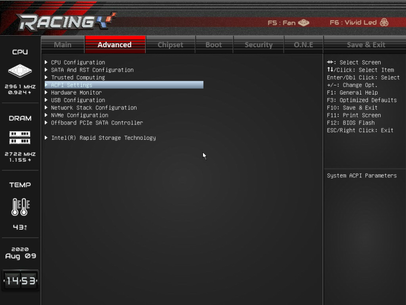 [메인보드 바이오스(BIOS)] AMI UEFI 설정 - Advanced - ACPI Settings : 네이버 블로그