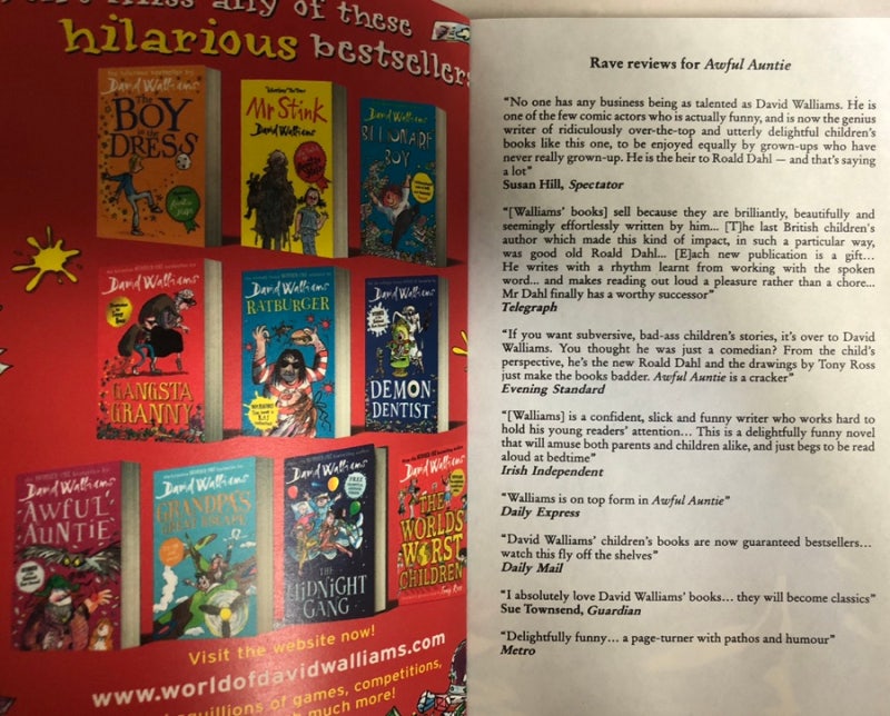 Billionaire boy/ Gangsta Granny/Awful Auntie/Demon Dentist/Grandpa’s ...