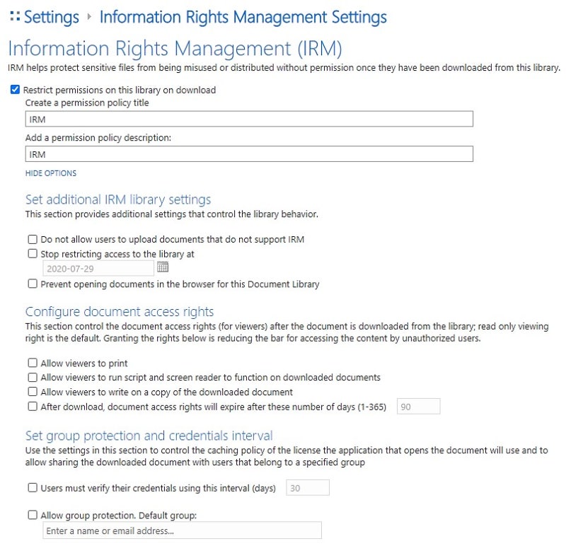 [사용법 - IRM편] IRM(정보 권한 관리) 적용하기 : 네이버 블로그