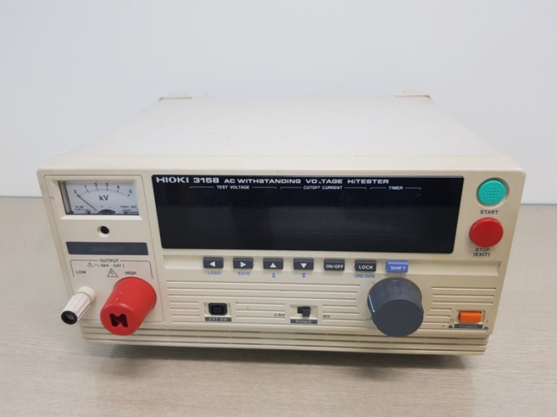 히오끼 3158 AC내전압시험기 (전압: 0~2.5kV, 0~5kV / 전류: 0.0mA~120mA) 렌탈, 중고매각 및 중고 ...