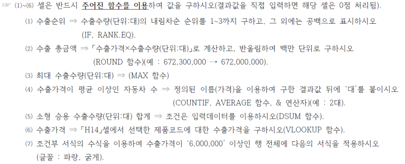 2020년 8월 8일 2020108회차 정보기술자격 Itq 정기시험 엑셀 B형 함수 기출문제 풀이 함수 문제풀이 Itq