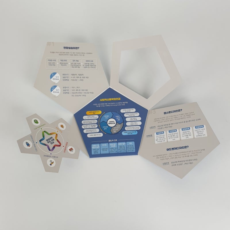 오각형 도무송 리플릿 ~ 가톨릭대학교 창업대학 리플릿 : 네이버 블로그