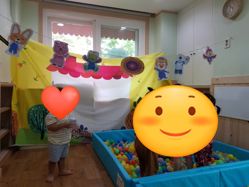 어린이집 행사 프로그램 에어바운스 볼풀놀이 편백나무 놀이 물감놀이 목포국공립휴먼시아어린이집 네이버 블로그