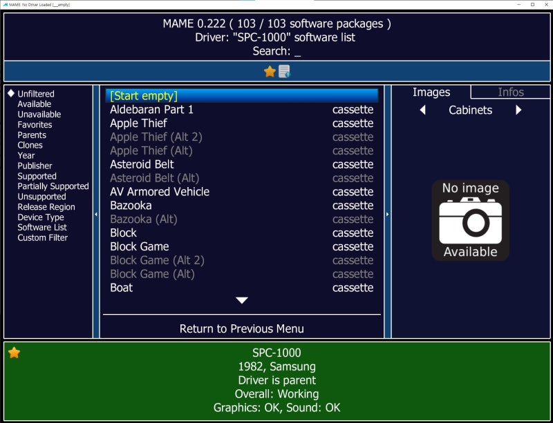 삼성퍼스컴 SPC-1000 추억 소환! MAME(마메)에서 SPC1000 즐기기! : 네이버 블로그