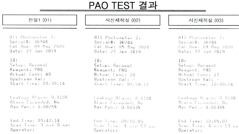 PAO TEST (필터 누기 테스트) - 1 : 네이버 블로그