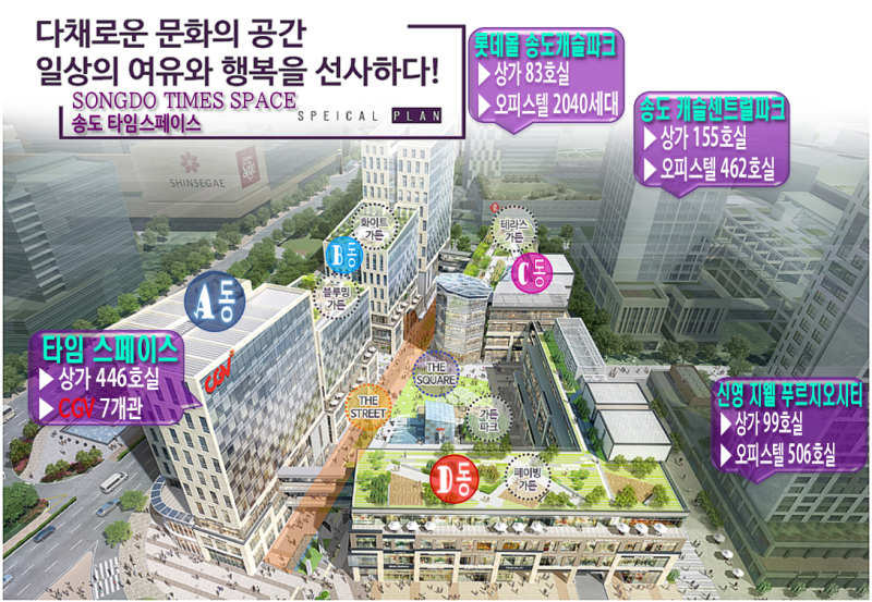 송도 롯데몰 상권 · 인천대입구역 핵심 상가 송도 캐슬센트럴파크타임스페이스롯데몰 송도캐슬파크신영지웰 싹~다 라인업