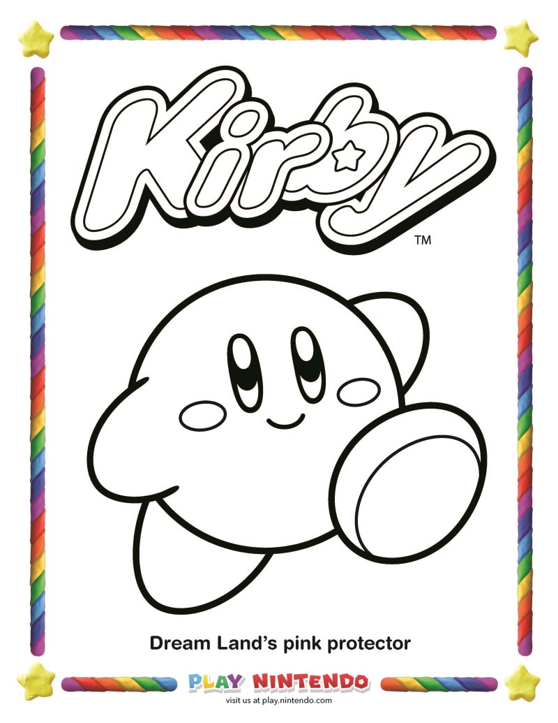 별의 커비(Kirby coloring pages)색칠공부 자료 : 네이버 블로그
