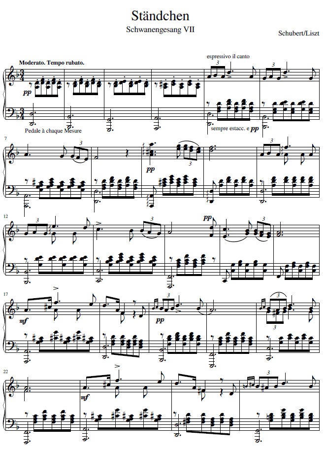 [어디선가 들어본곡, 너무좋다ㅠ] 슈베르트 세레나데 (Ständchen) D957 No.4 +피아노 악보 (feat. 사라 오트 ...