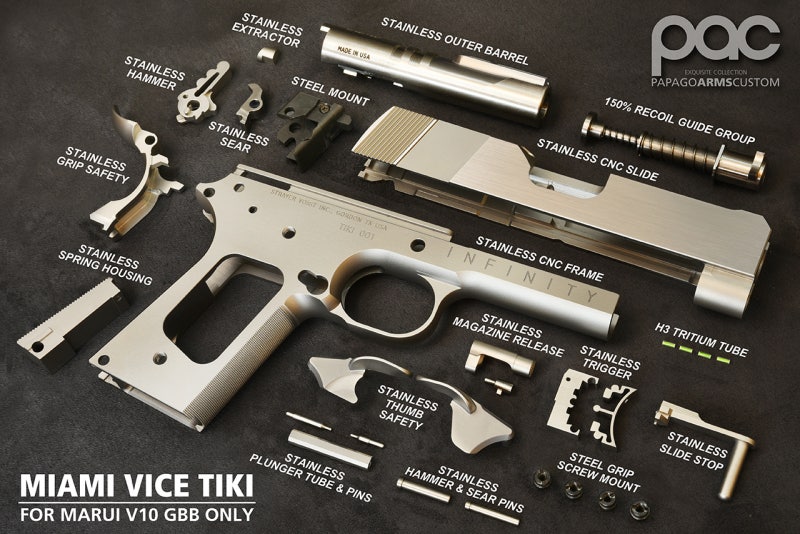 [10월초 출시!!!]Full Stainless INFINITY TIKI Kits for Marui V10 GBB(Miami ...