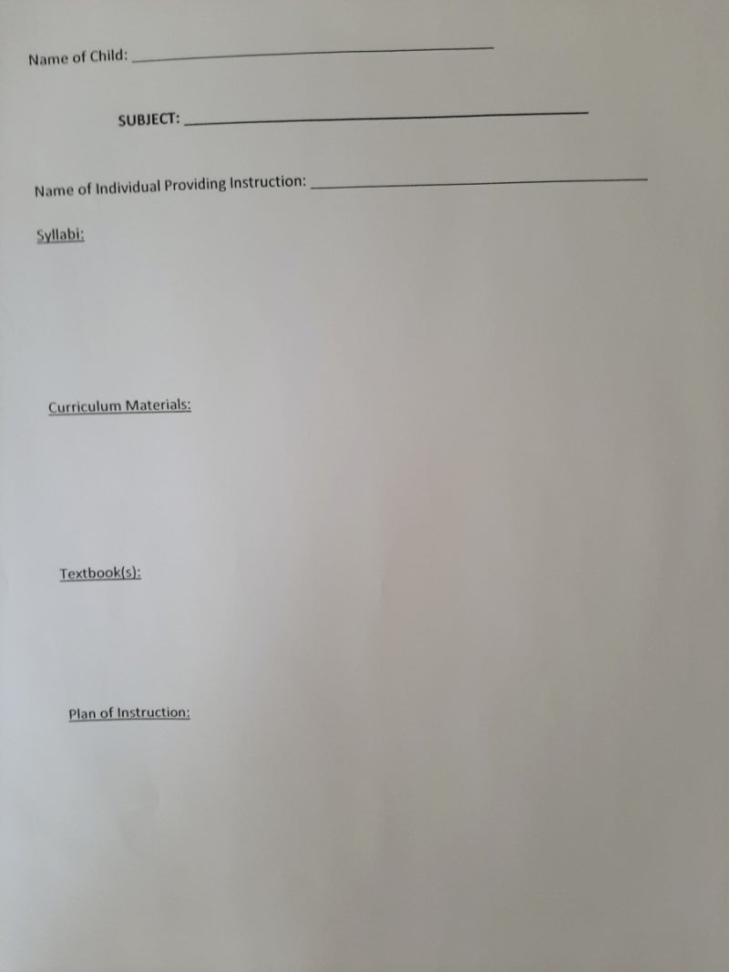 홈스쿨링 계획서 individualized home instruction plan (IHIP) : 미국 뉴욕주 홈스쿨링 ...