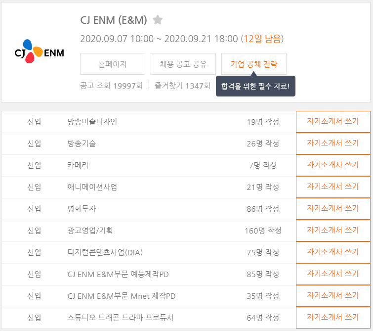 CJ ENM 채용공고, 자기소개서(자소서), 사업이슈 분석_얼티밋커리어그룹 : 네이버 블로그