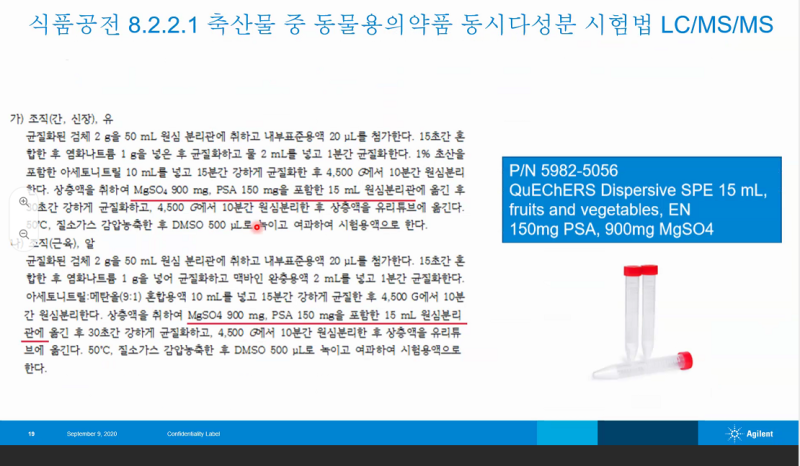 에이질런트 홈페이지, Agilent : Quechers 퀘쳐스를 이용해서 지방 제거하기 새로운 EMR 제품~ 액액추출 하는 ...