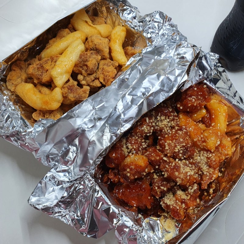 큰집닭강정 메뉴추천 치즈맛 약간 매운맛 큰집닭강정 종암점 후기 네이버 블로그