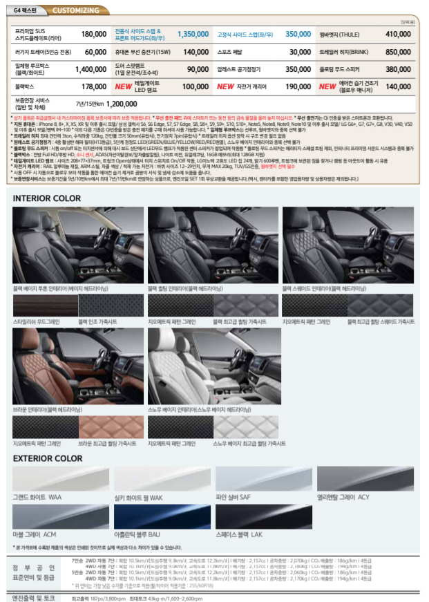 쌍용자동차 2020년 9월 구매 조건과 가격표 카다로그유니카 네이버 블로그