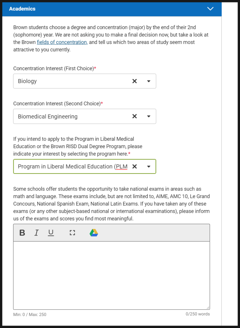 8년제 통합미국의대 브라운 대학교(Brown University)PLME 프로그램 지원은 커먼웹(Common ...
