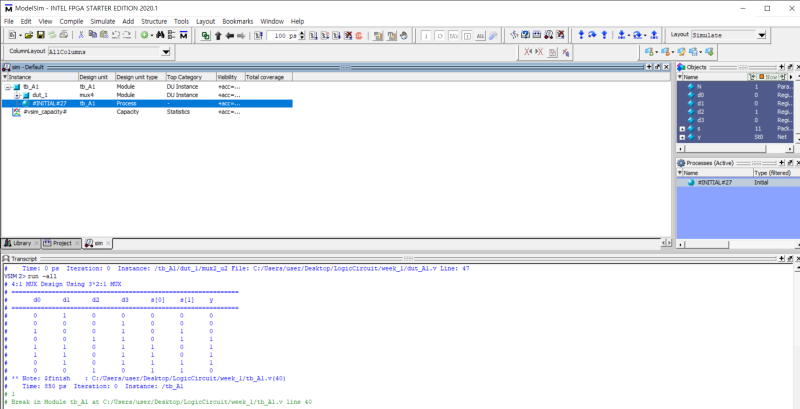 4 to 1 MUX testbench in Verilog : 네이버 블로그