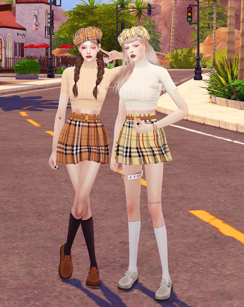 [심즈4/cc]Burberry Two Piece+Hat : 네이버 블로그