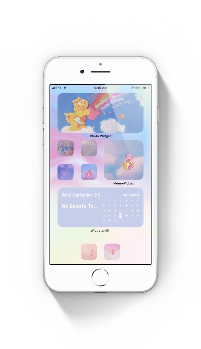 Ios14 아이폰 업데이트 단축어 포토위젯 메모위젯 케어베어로 배경화면 꾸미기🐻 아이폰 독바 투명하게 만들기 네이버 블로그