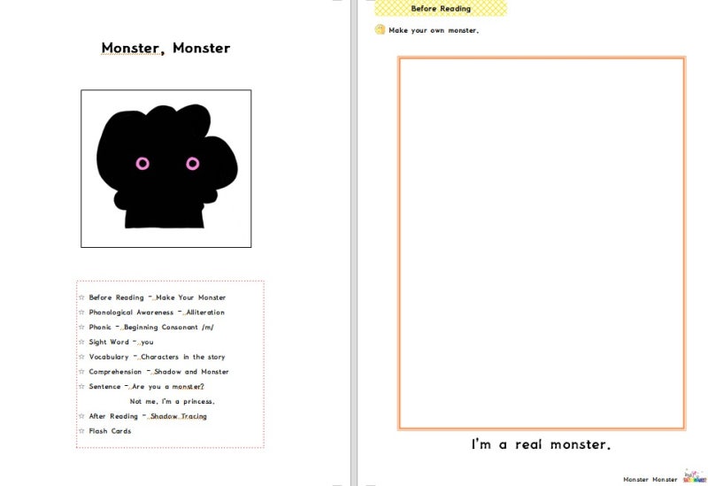 [영어동화 workbook] 진짜 Monster, Monster가 나타나~~ : 네이버 블로그