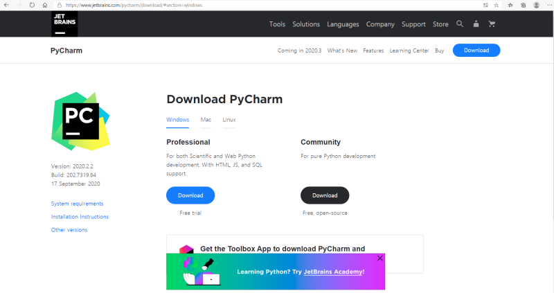 Pycharm 설치 : 네이버 블로그