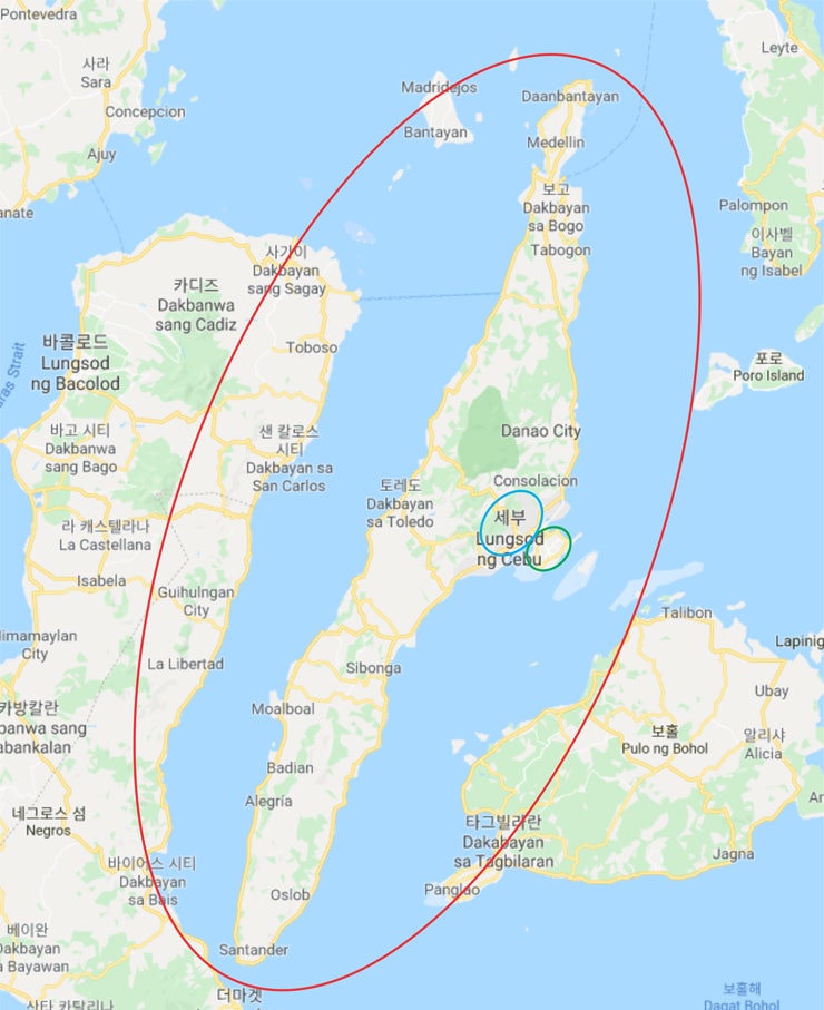 필리핀 세부 지도추천드리는 리조트호텔 위치 및 명소 표시 네이버 블로그