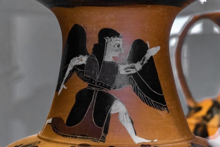 니케가 그려진 니코스테네스 식 암포라(Nikosthenic amphorae), Sala 17-8, Gregorian ...