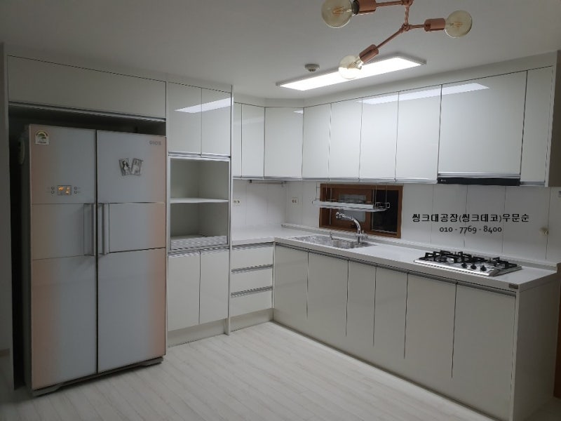 안양씽크대전문업체 씽크데코 안양 만안구 석수동 석수e 편한세상 아파트 42평 주방씽크대 교체 42평주방리모델링 ㄱ자씽크대