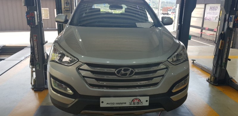 현대 싼타페dm 브레이크 디스크로터 부식으로 인한 브레이크 성능저하브레이크소음브레이크떨림증상 브레이크 디스크로터 교환브레이크패드교환헌터3d얼라인먼트 교정작업 오토